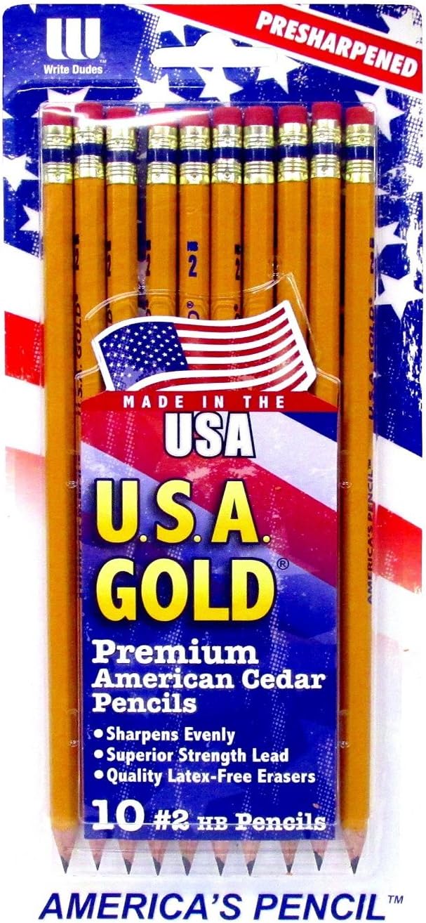 Amazon.com : Pack of 10 Made in USA Pencils - Made from Sustained ...