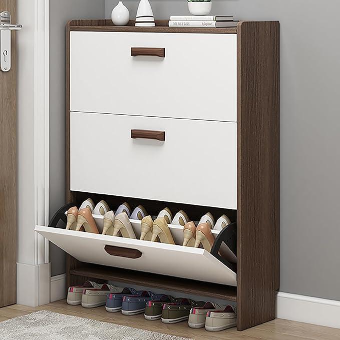 OOCCO Slim Shoe Cabinet,tall Shoe Rack,Modern Shoe Storage Cabinet For ...