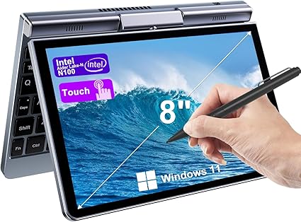 Amazon.com: Crelander 2-in-1 Mini Laptop | 8-Inch Touchscreen Portable ...
