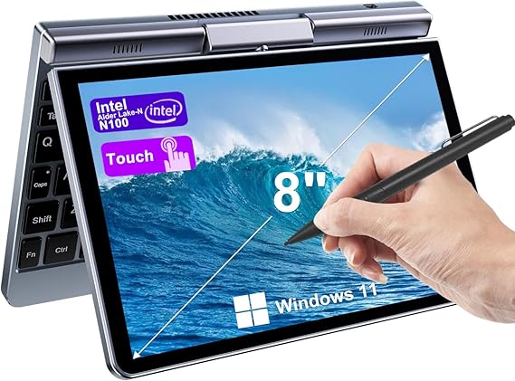 Amazon.com: Crelander 2-in-1 Mini Laptop | 8-Inch Touchscreen Portable ...