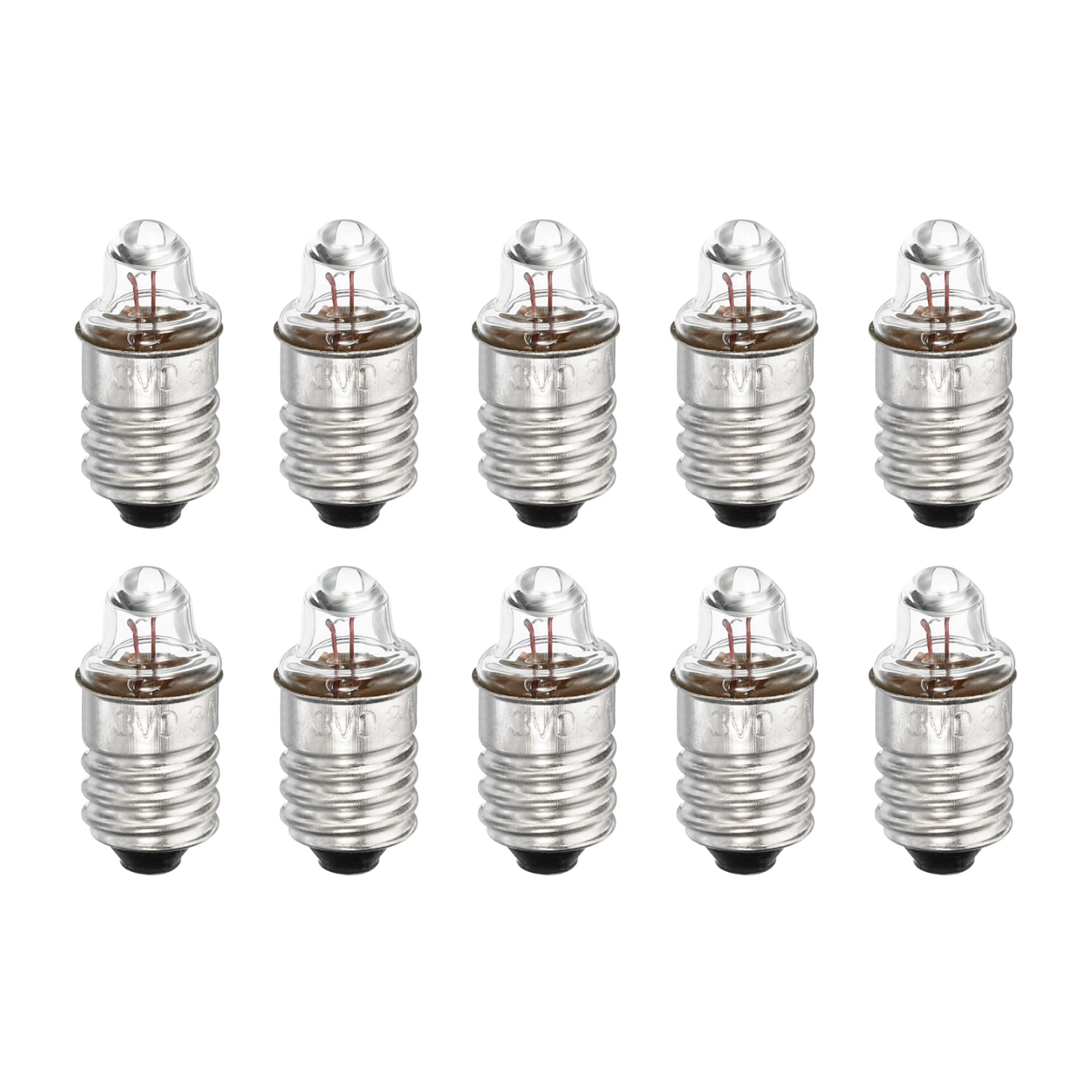 sourcing map E10 Screw Base Miniature Bulbs DC 3V Warm Yellow Light ...