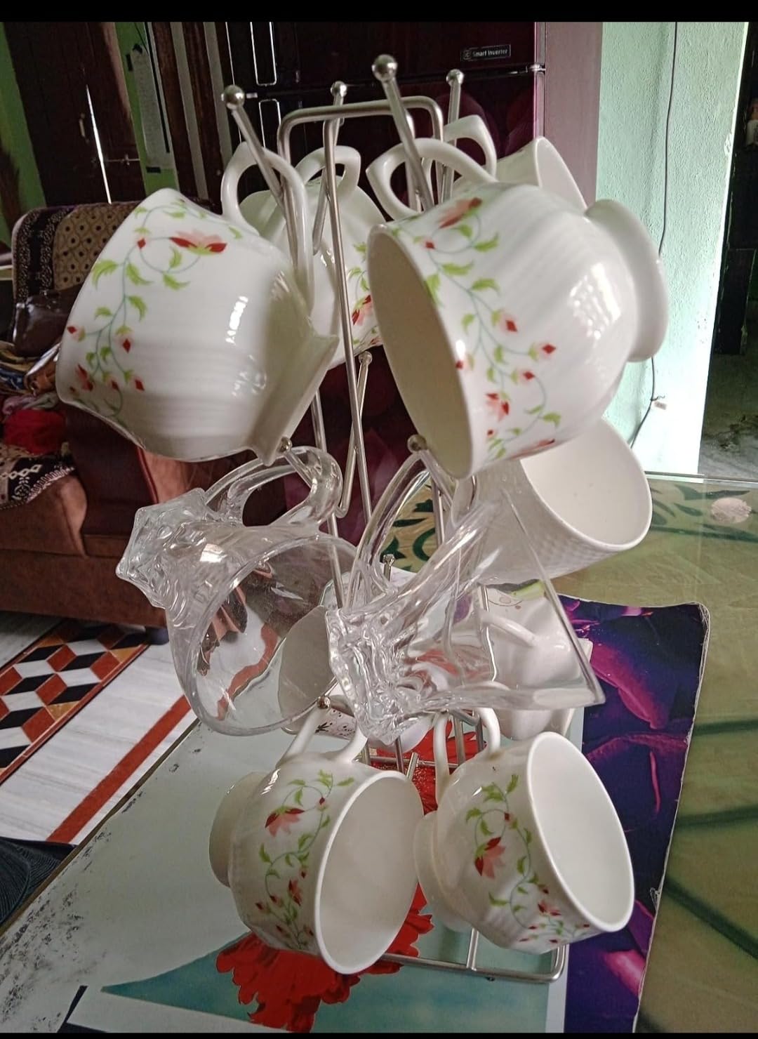 Namani Stainless Steel Cup Stand with 12 Hooks – Mug Holder Stand for ...