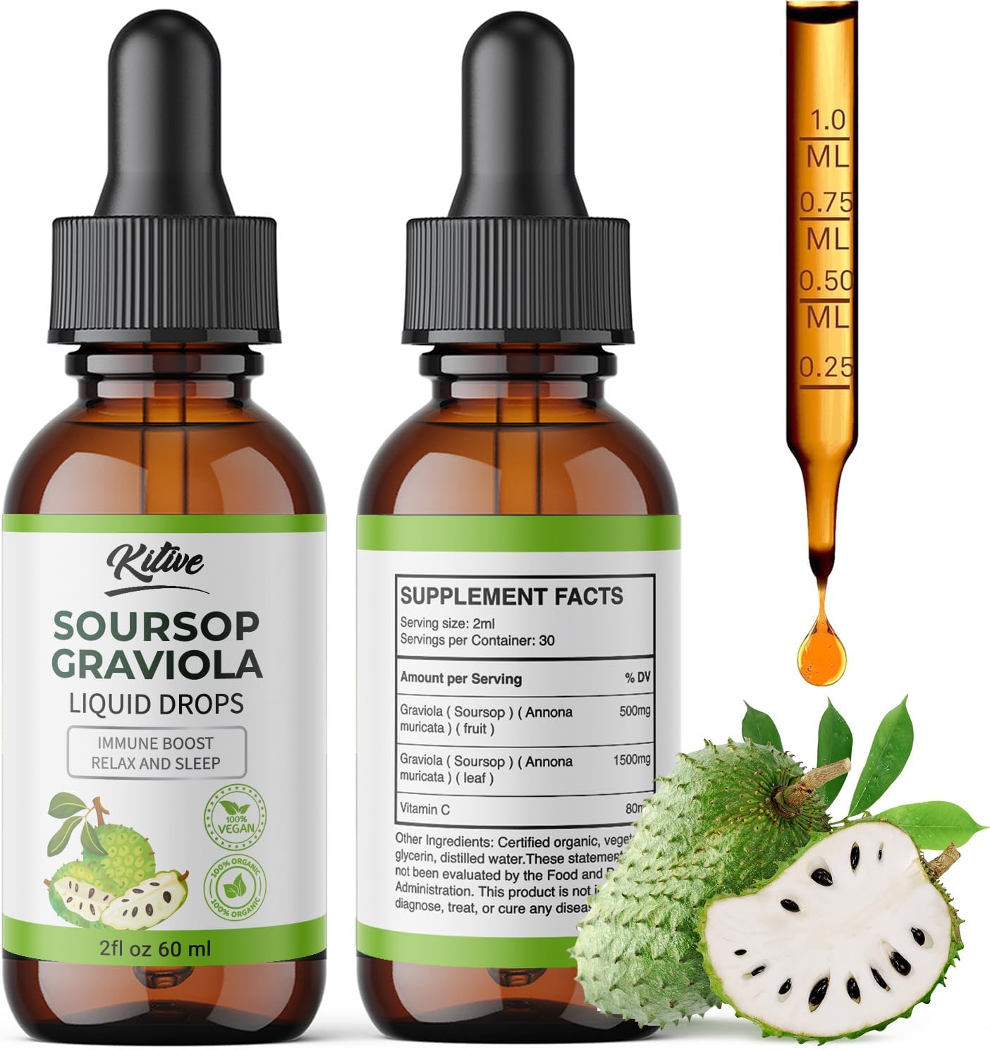 Amazon.com: Soursop Graviola Liquid Drop, Nature & Pure Soursop Graviola Extract for Cell ...