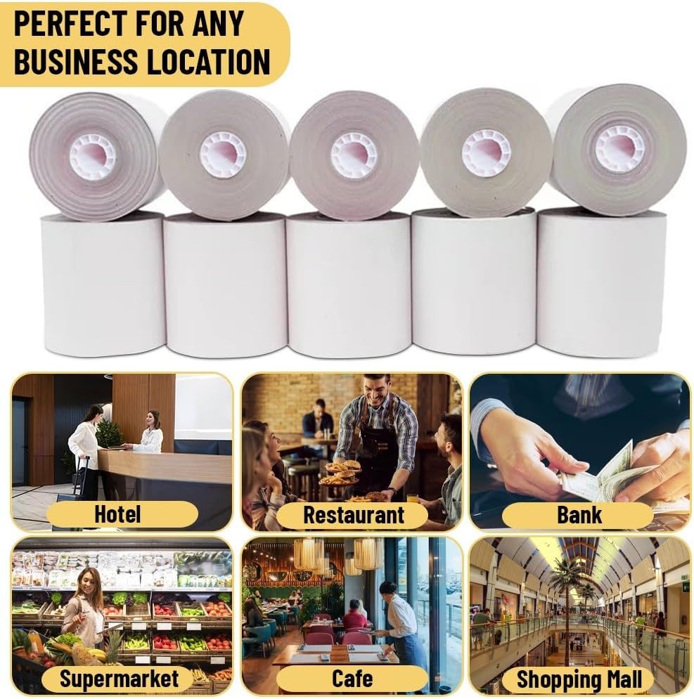 POS – Papel de recibo de 3 capas 3 pulgadas x 67 pies Papel de recibo ...