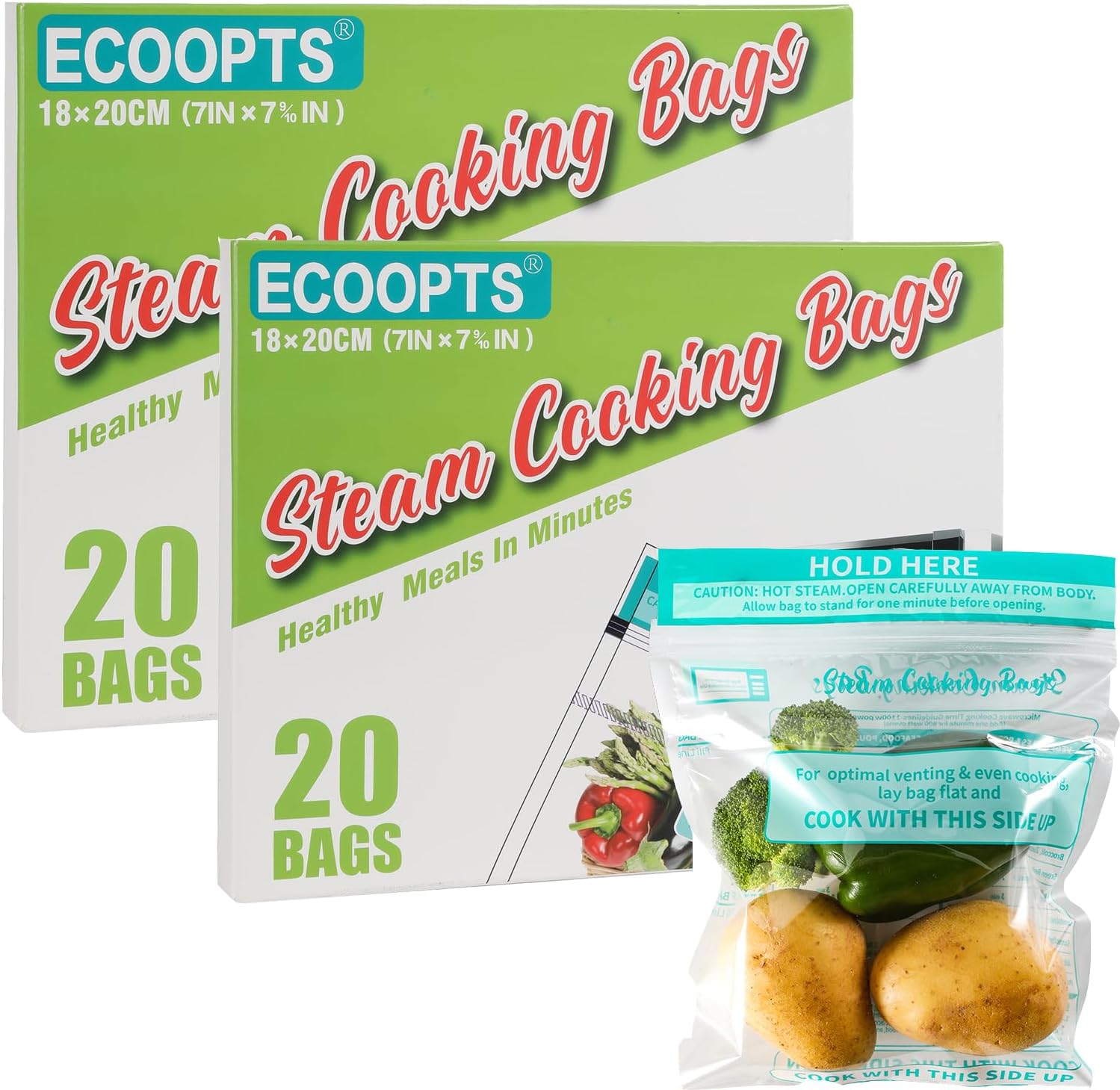 Amazon.com: Ziploc Zip'N Steam Cooking Bags, Medium, 10-Count (Pack of ...