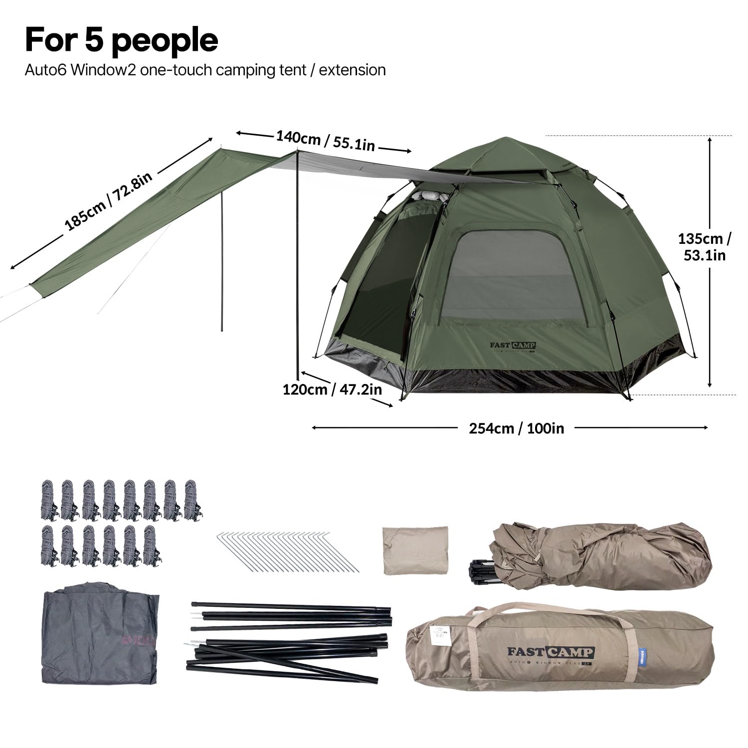 Snapklik.com : IDOOGEN Instant Camping Tent For 4 Person,2 Mesh Windows ...