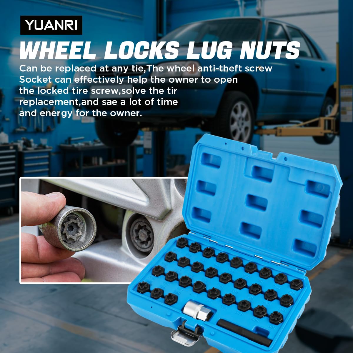 Snapklik.com : 32 PCS Wheel Lock Key Set Compatible