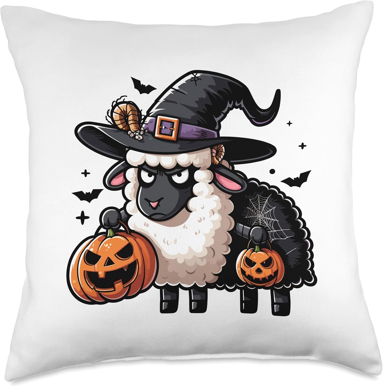 Amazon.com: Scary Halloween Sheep Witch Hat Costume Spooky Season Throw ...