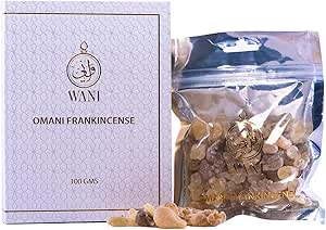 WANI White Frankincense Resins Luban 100 Grams, from Oman Olibanum Gum Incense Natural Organic ...