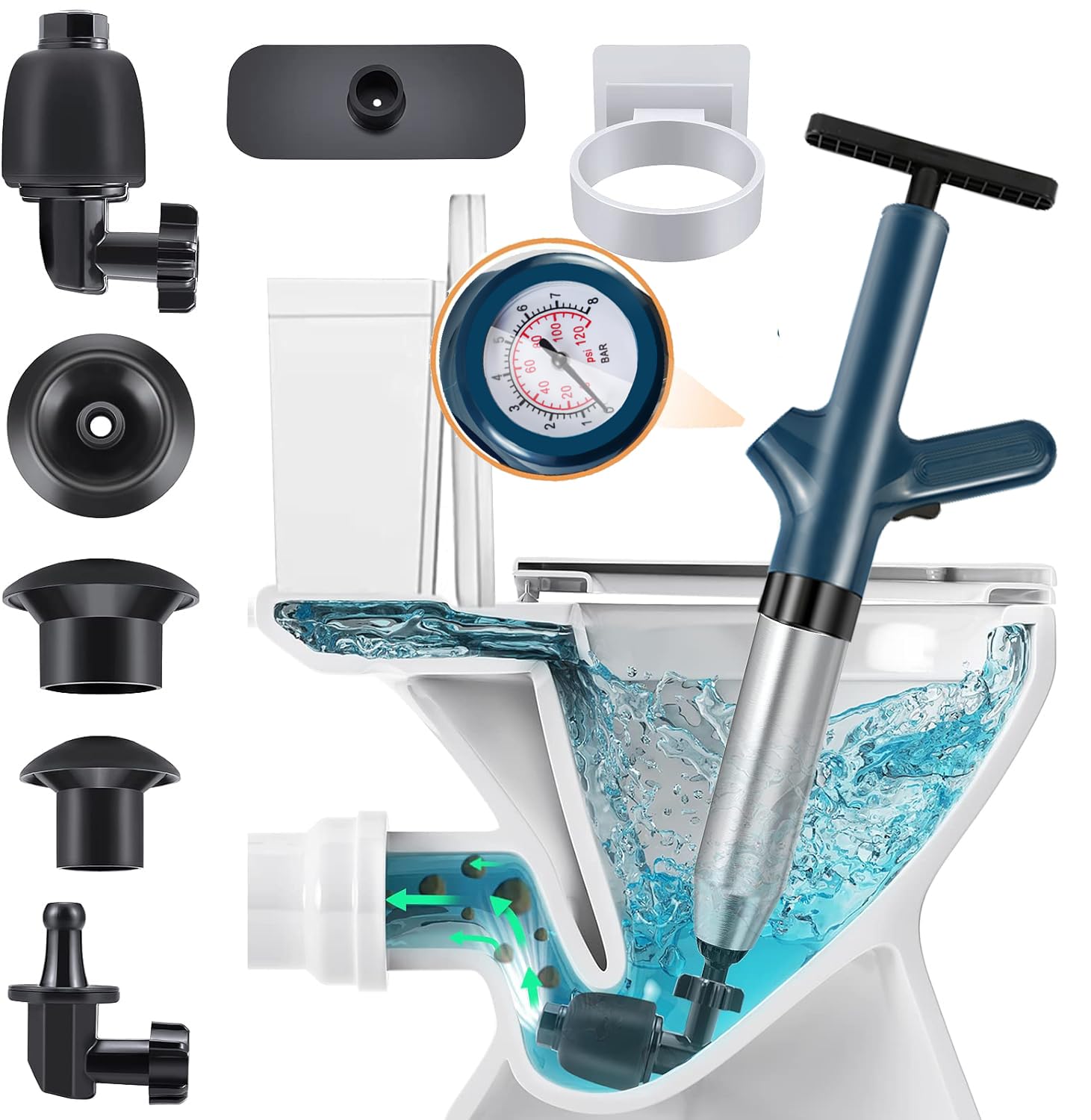 AHN Toilet Plunger Heavy Duty Air Drain Blaster,Drain Clog Remover Tool ...