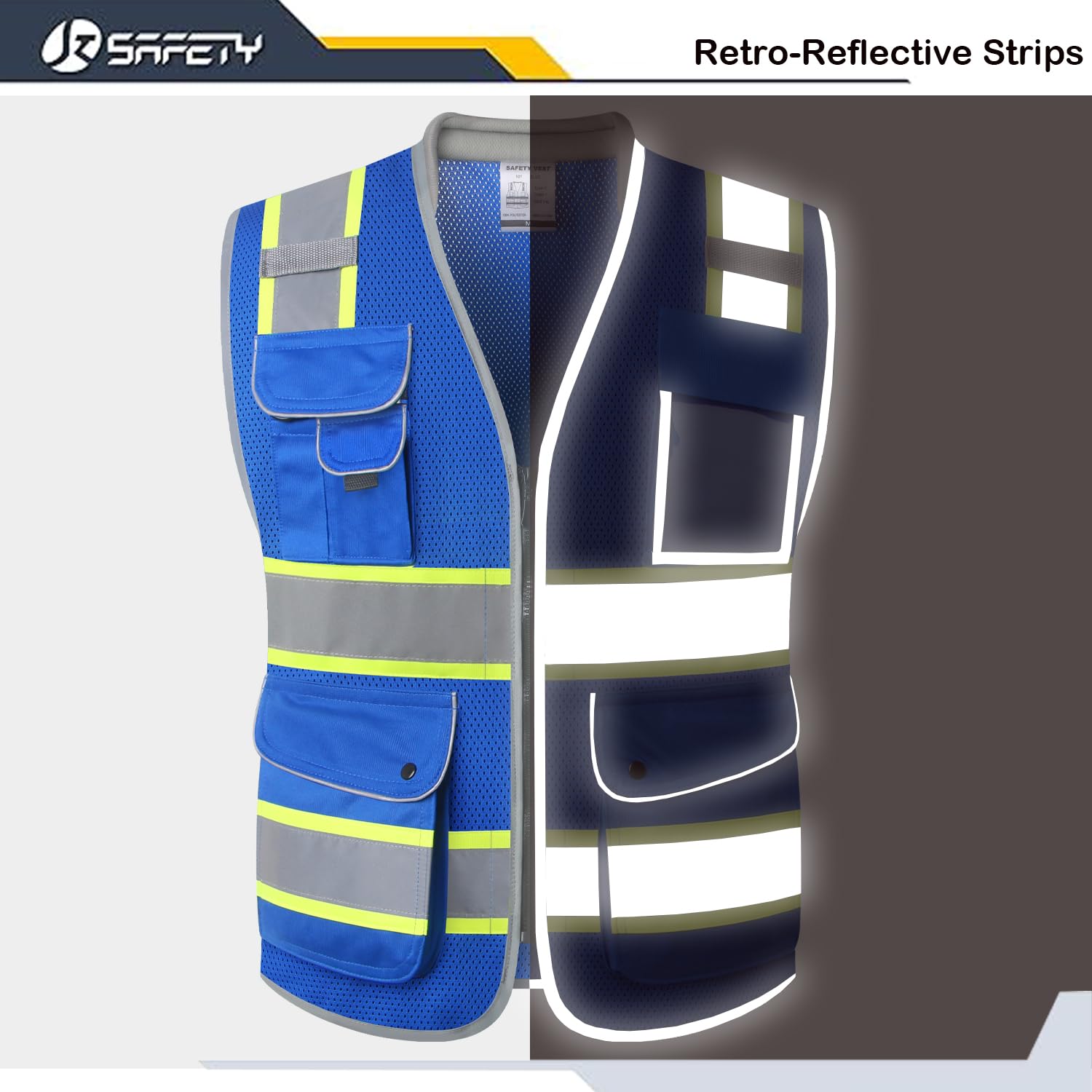 Snapklik.com : JKSafety 9 Pockets Hi-Vis Safety Vest Breathable Mesh ...