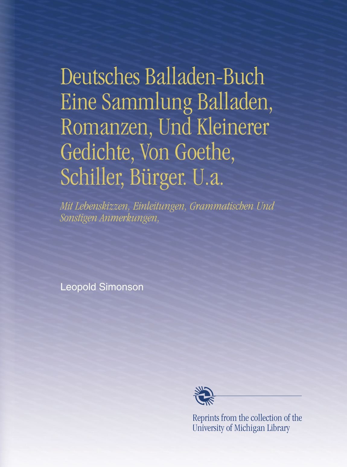 Amazon.com: Deutsches Balladen-Buch Eine Sammlung Balladen, Romanzen ...