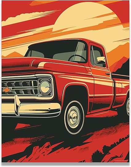 Amazon.com: Inspirational Wall Art Co. - Classic | 1962 Chevy C10 ...
