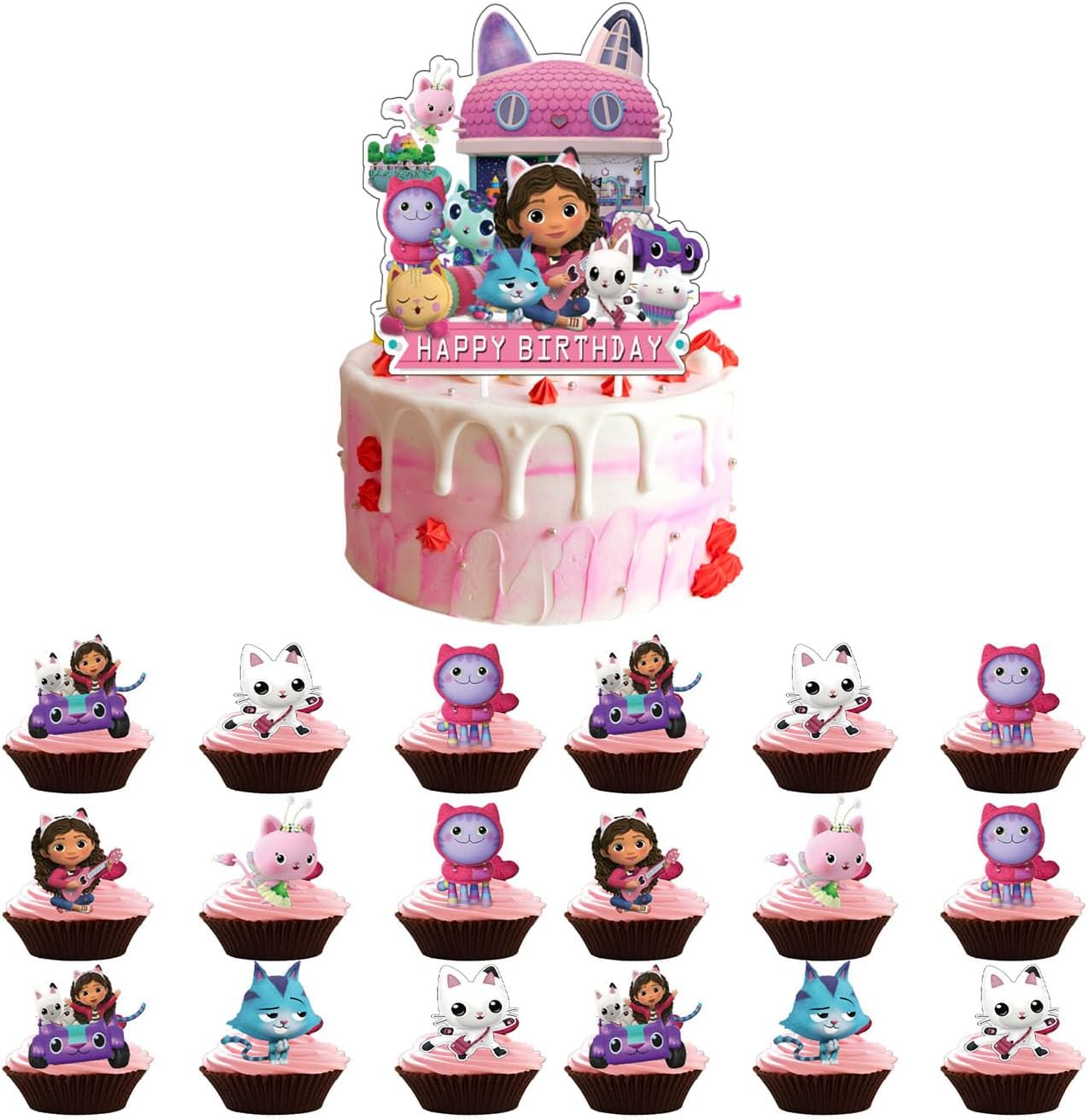 25PCS Children Cake Toppers Cupcake Toppers Cake Decorations,Children ...