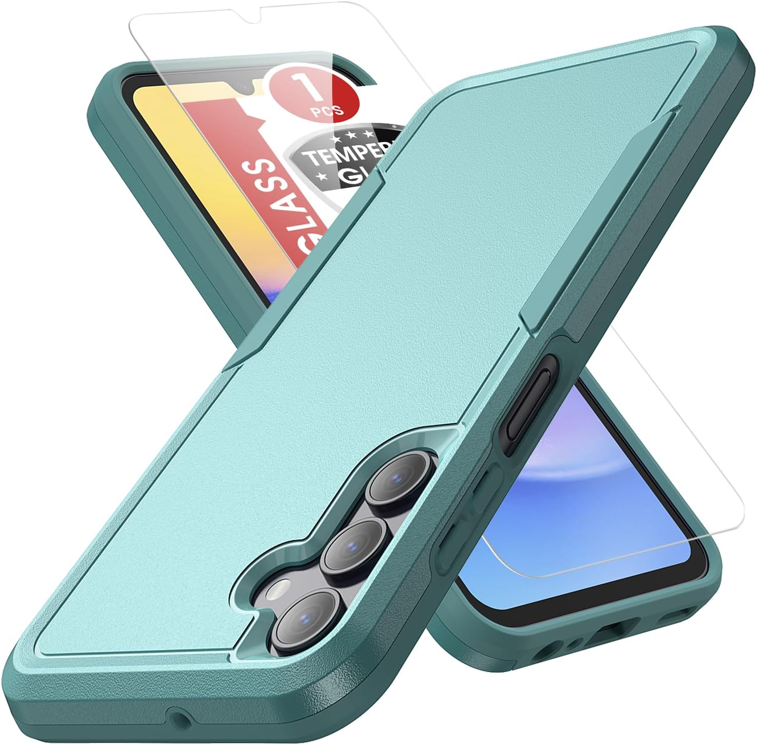 Amazon.com: AZHEPU for Samsung Galaxy A25 5G Case with Tempered Glass ...