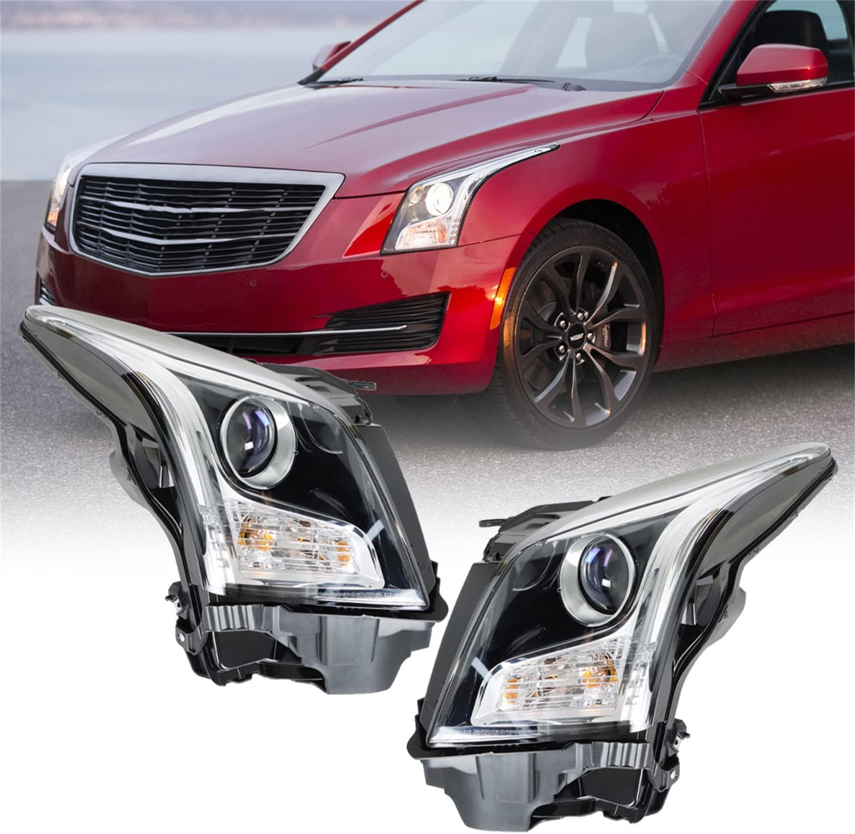 Amazon.com: Headlights Assembly Replacement for 2013-2018 Cadillac ATS ...