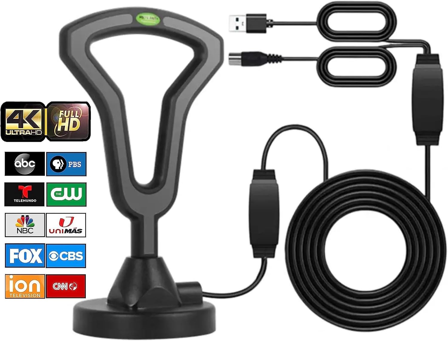 Antena de TV HD de rango de más de 220 millas con base magnética fuerte ...