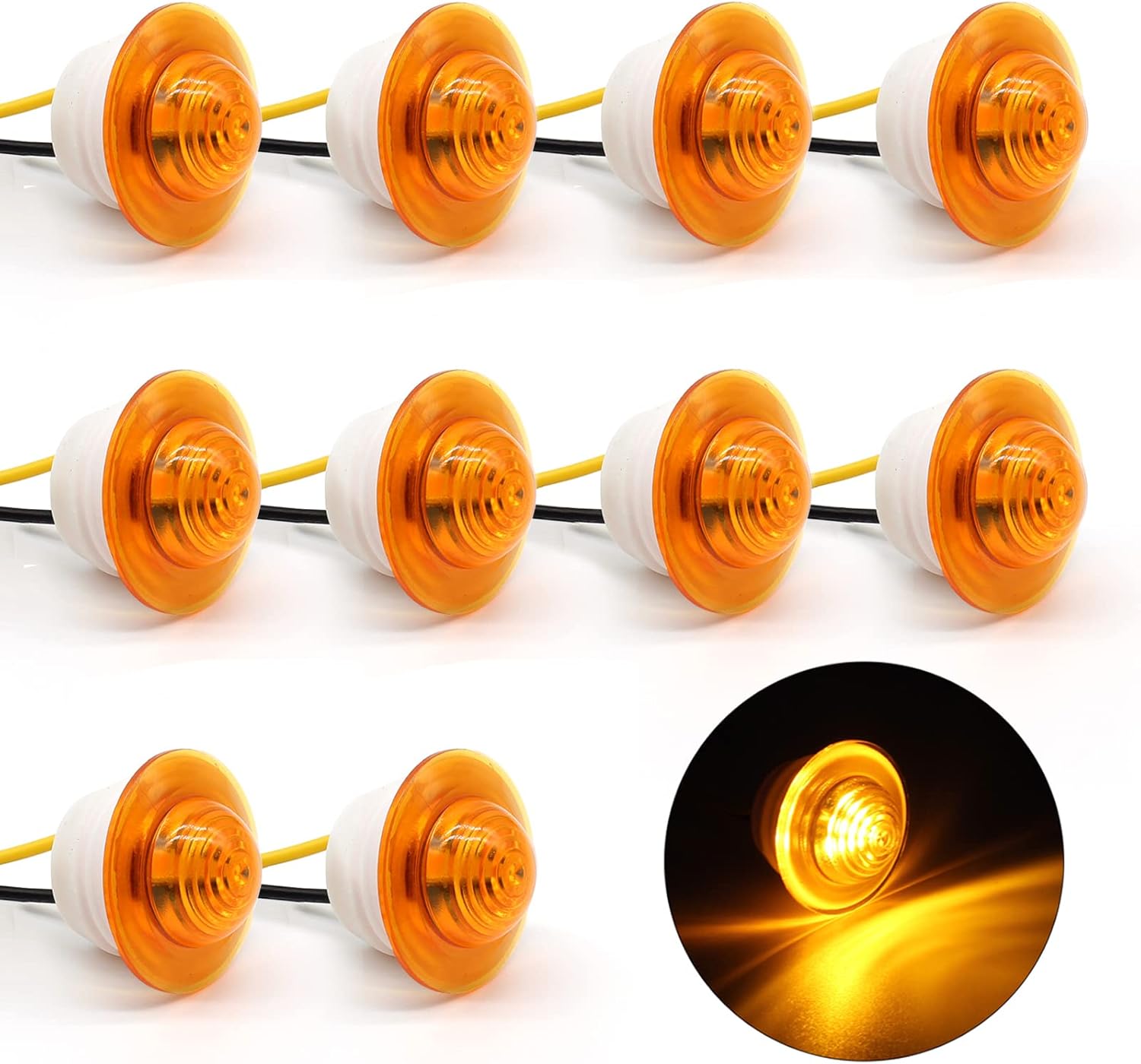 Amazon.com: FILN 10pcs 19mm (3/4") 12V Round LED Side Marker Light ...