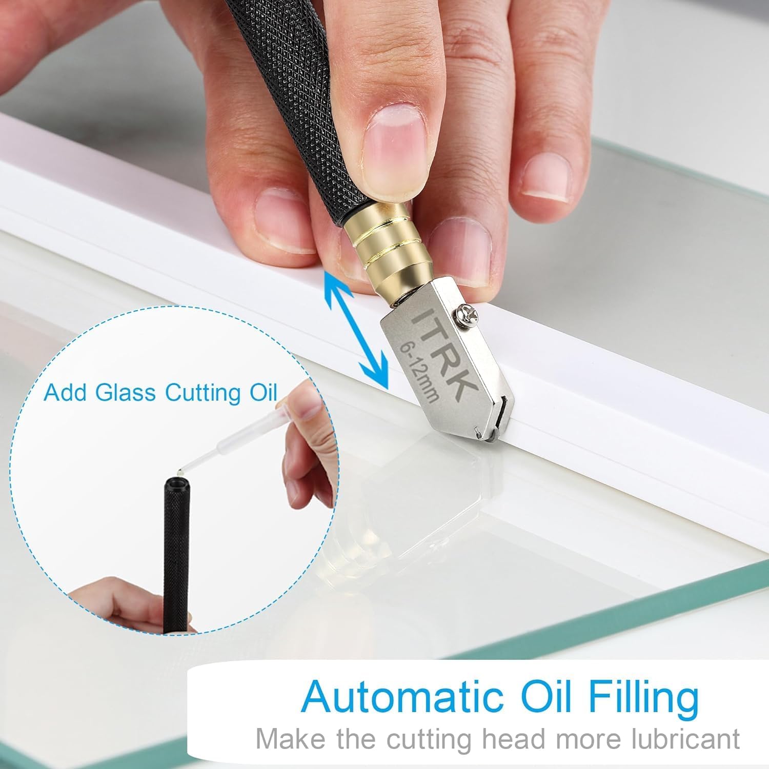 Snapklik.com : Glass Cutter 2mm-20mm & Glass Cutting Oil, Upgrade Glass ...