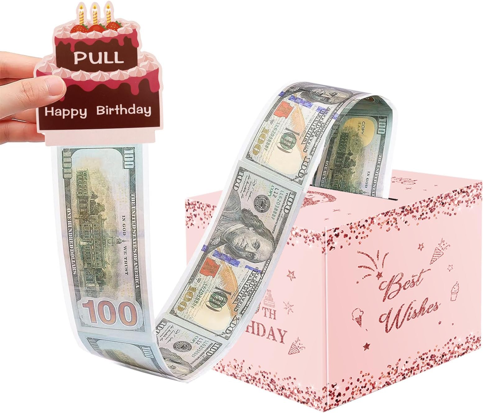 Amazon.com : DIY Happy Birthday Money Box for Cash, Money Pull Boxes ...