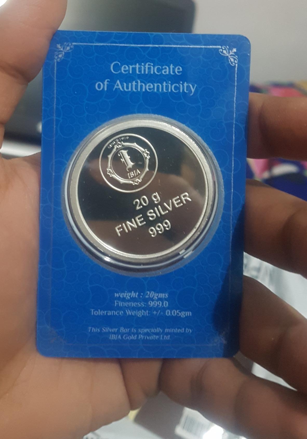 IBJA Gold 20 Gm, (999) Silver Precious Coin : Amazon.in: Jewellery