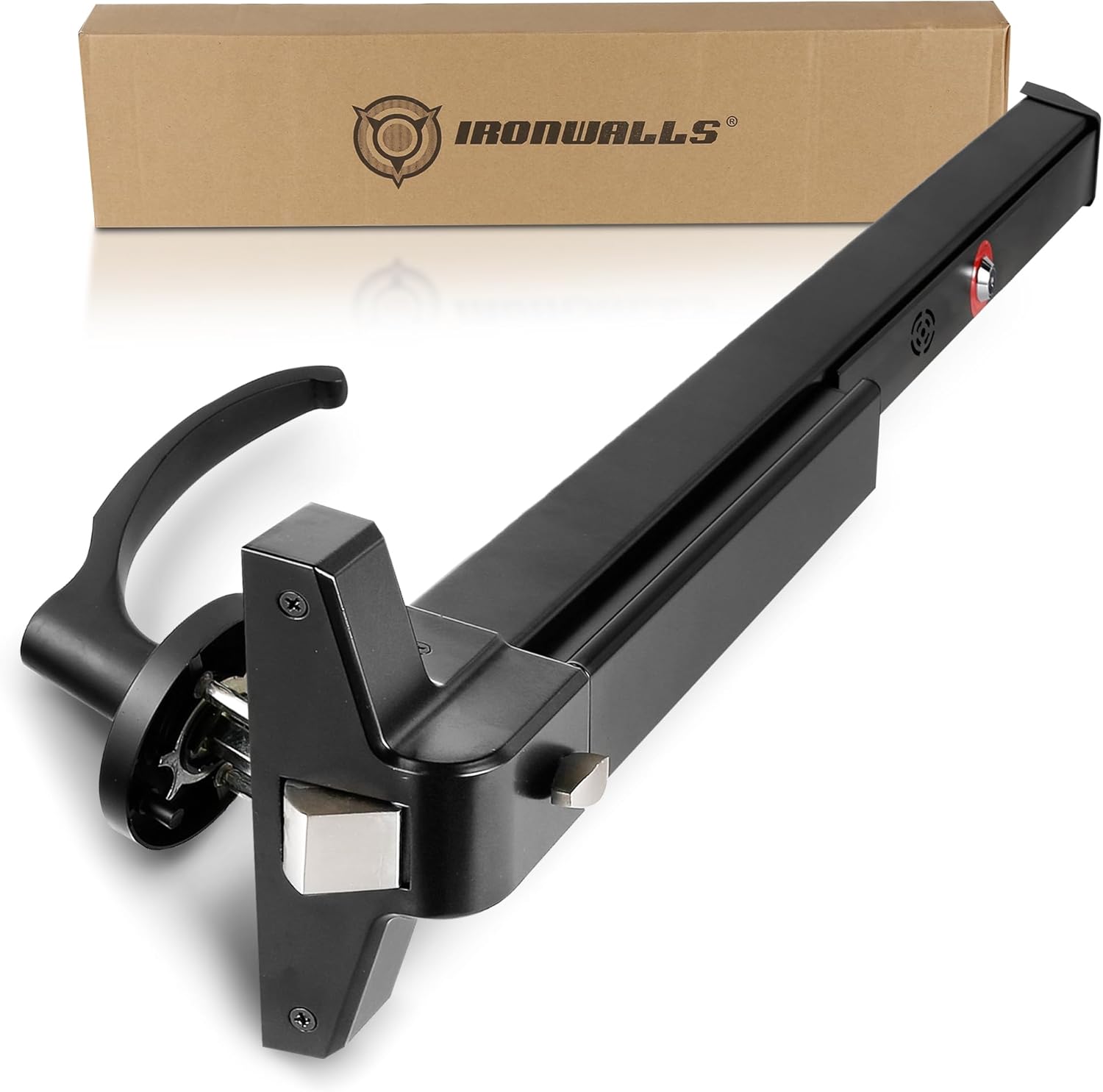 IRONWALLS Alarm Panic Bars for Exit Doors 27.5”, Commercial Door Push Bar Panic Exit Device with ...
