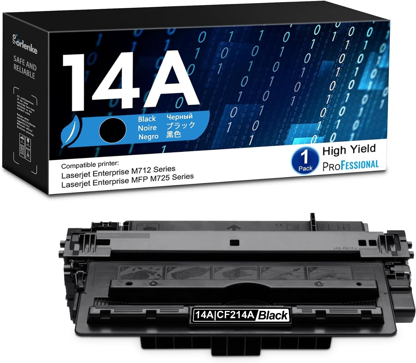 Amazon.com: CF214A 14A Black Toner Cartridge High Yield with CHIP 1 ...