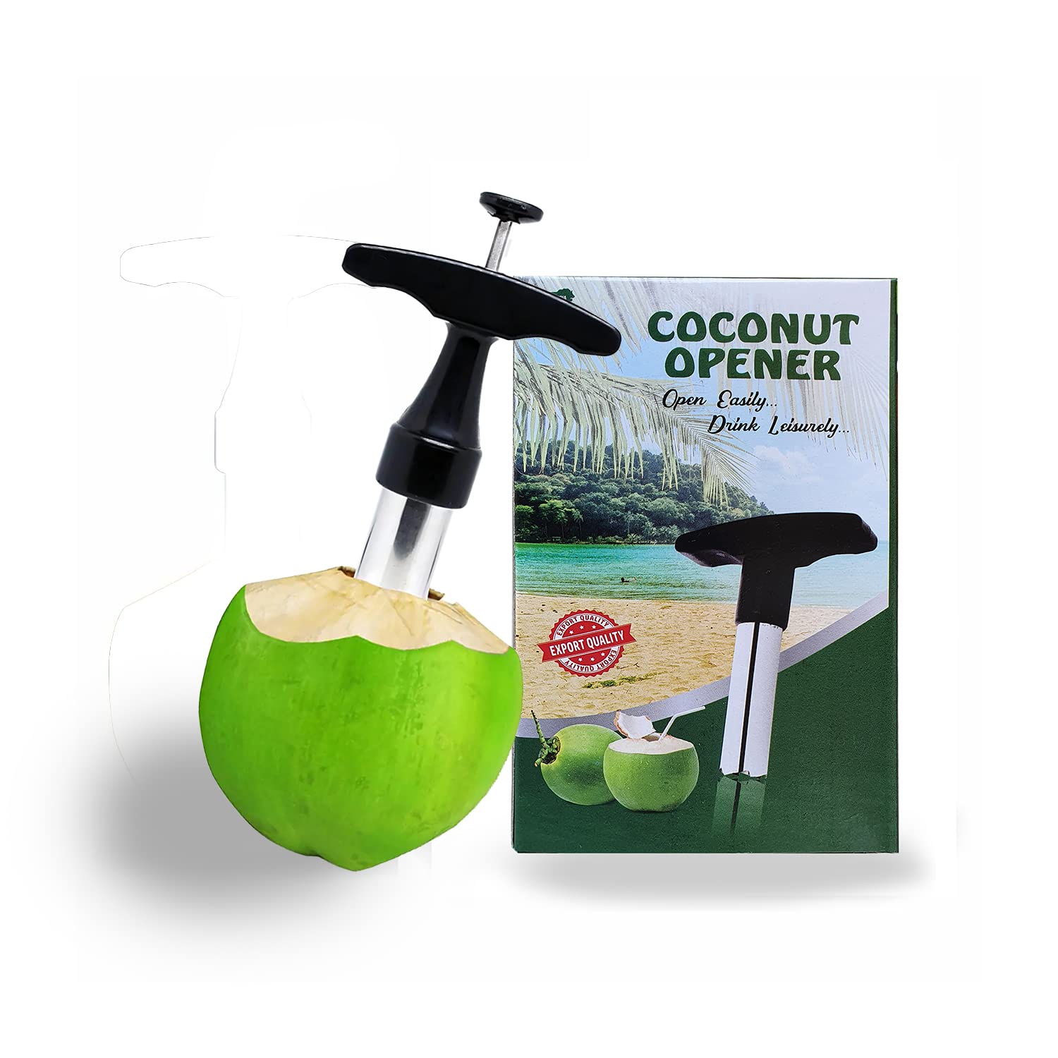 Buy Stainless-Steel Coconut Opener Drill Cutter with Comfortable Grip ...