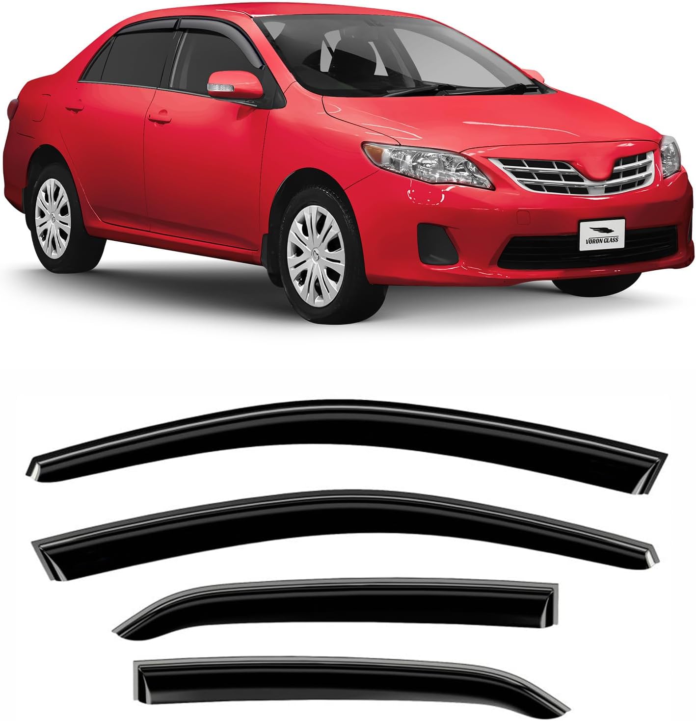 Amazon.com: labwork Black 4 Pieces Window Visors Shade Sun Rain Wind ...