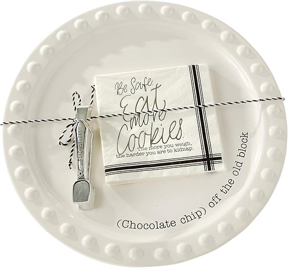 Amazon.com | MUD PIE COOKIE PLATE SERVING SET 12" dia,White: Platters