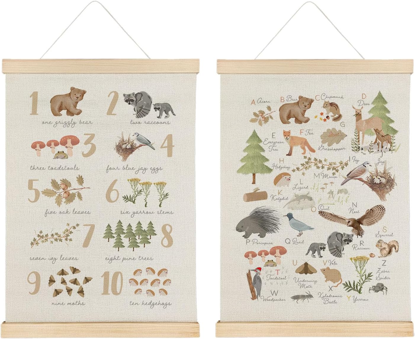 Amazon.com: Qvapt Woodland Animal Alphabet Poster,Abc Posters for ...