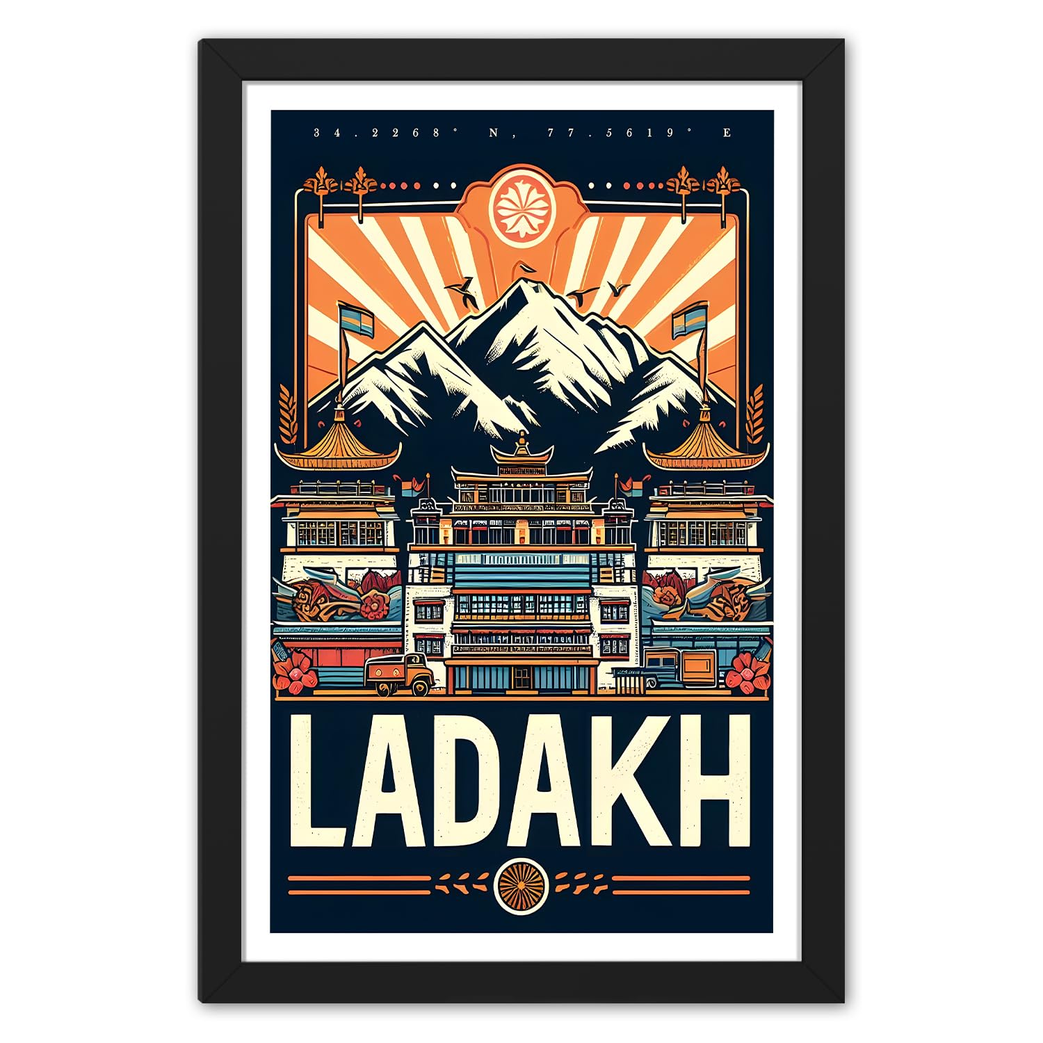 Ritwika's Modern Wall Art Of Ladakh Cultural Heritage Place - Original ...