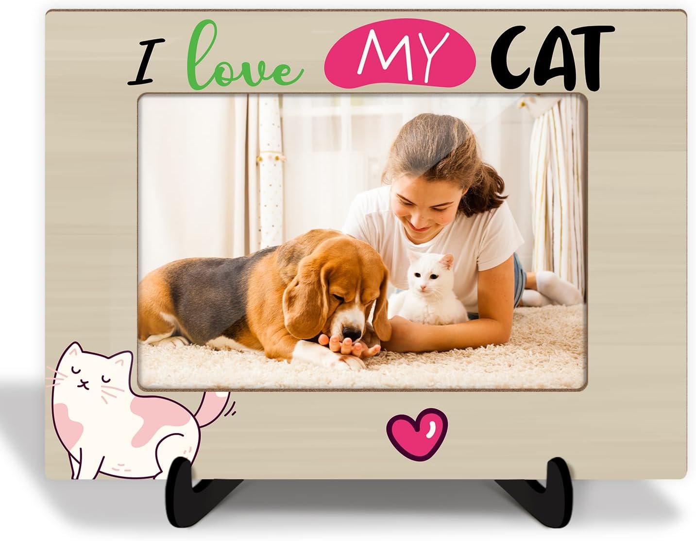 Amazon.com - putopiz Cat Wood Photo Frame Gift for Cat Lover Pet Owner ...