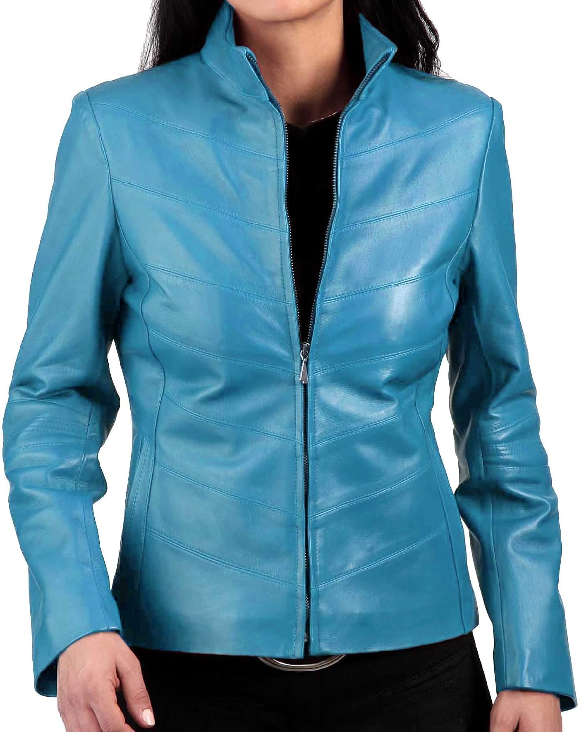Benjer Skins Damen Lederjacke Stylisch Motorrad Biker Echtes Lammfell ...