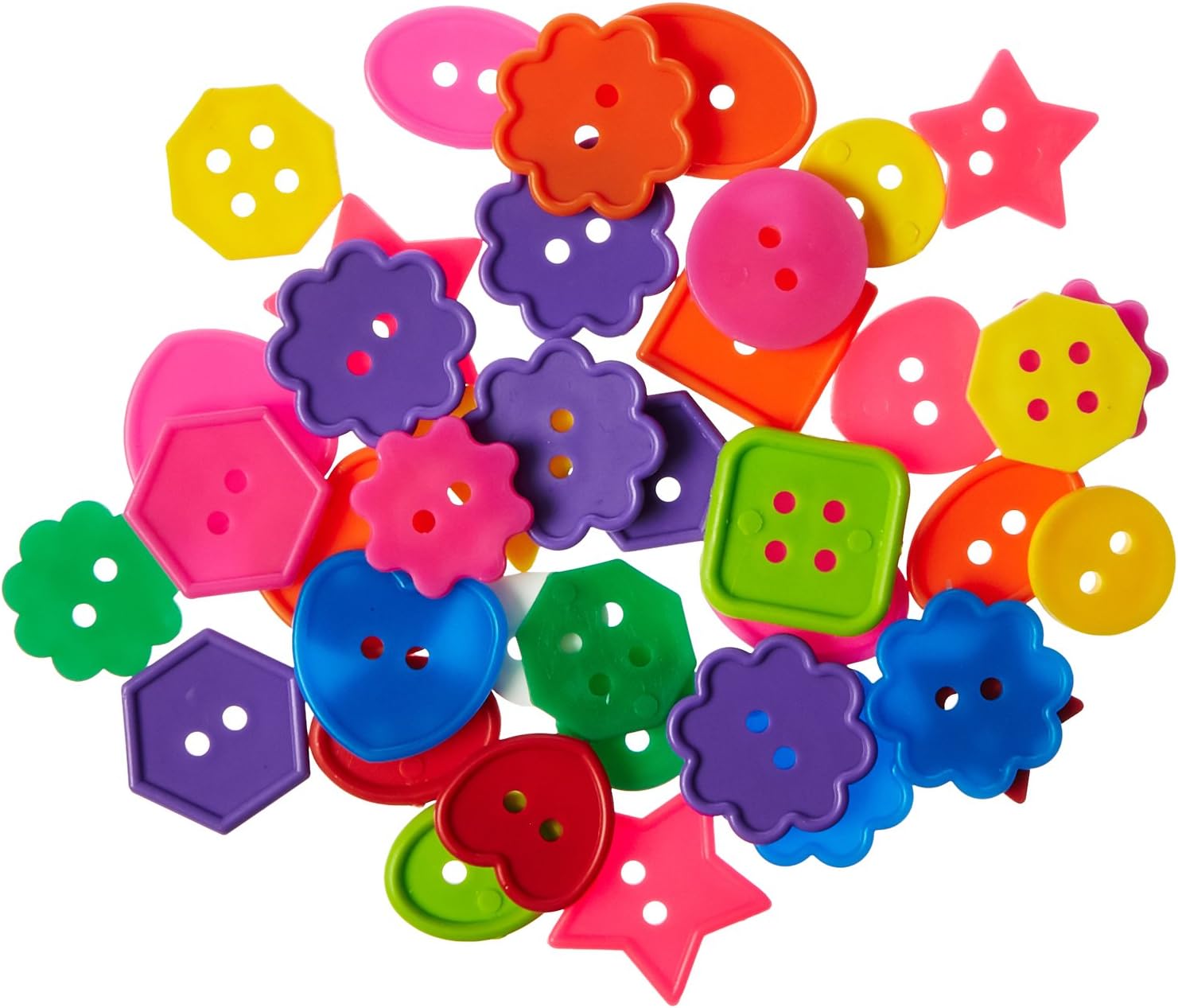 Amazon.com: 150 Pieces Big Bright Buttons for Kids 8 Vivid Colors and 8 ...
