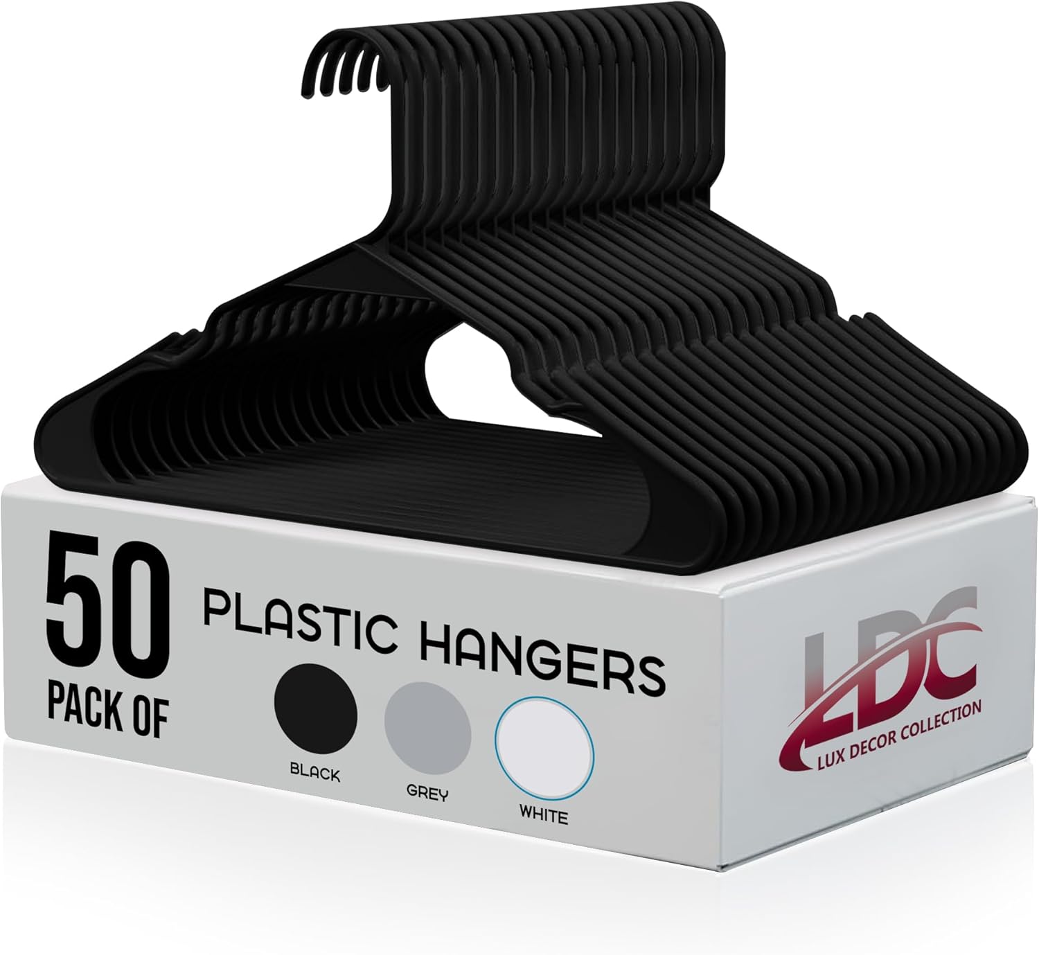 Amazon.com: LDC Lux Decor Collection Plastic Hangers 50 Pack | Clothes ...