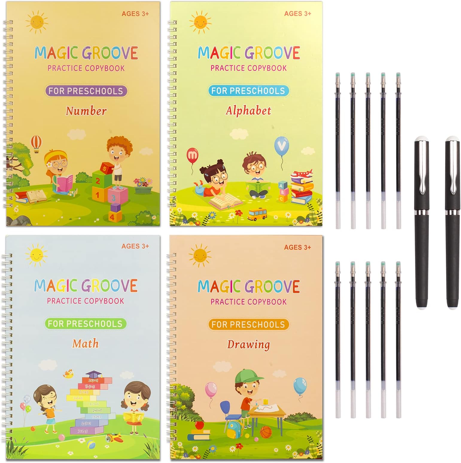4 PCS Groove Handwriting Book Practice for Kids,Groovd Magic Copybook ...