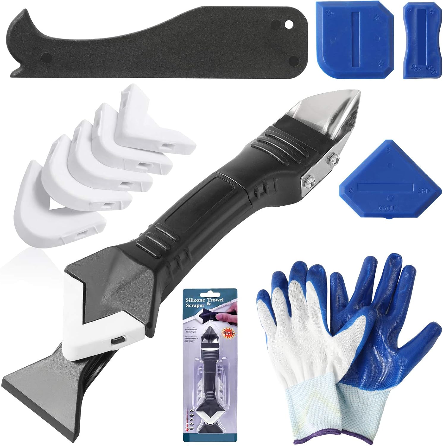 Chamomile1011 3 in 1 Silicone Caulking Tool Kit, Stainless Steel ...