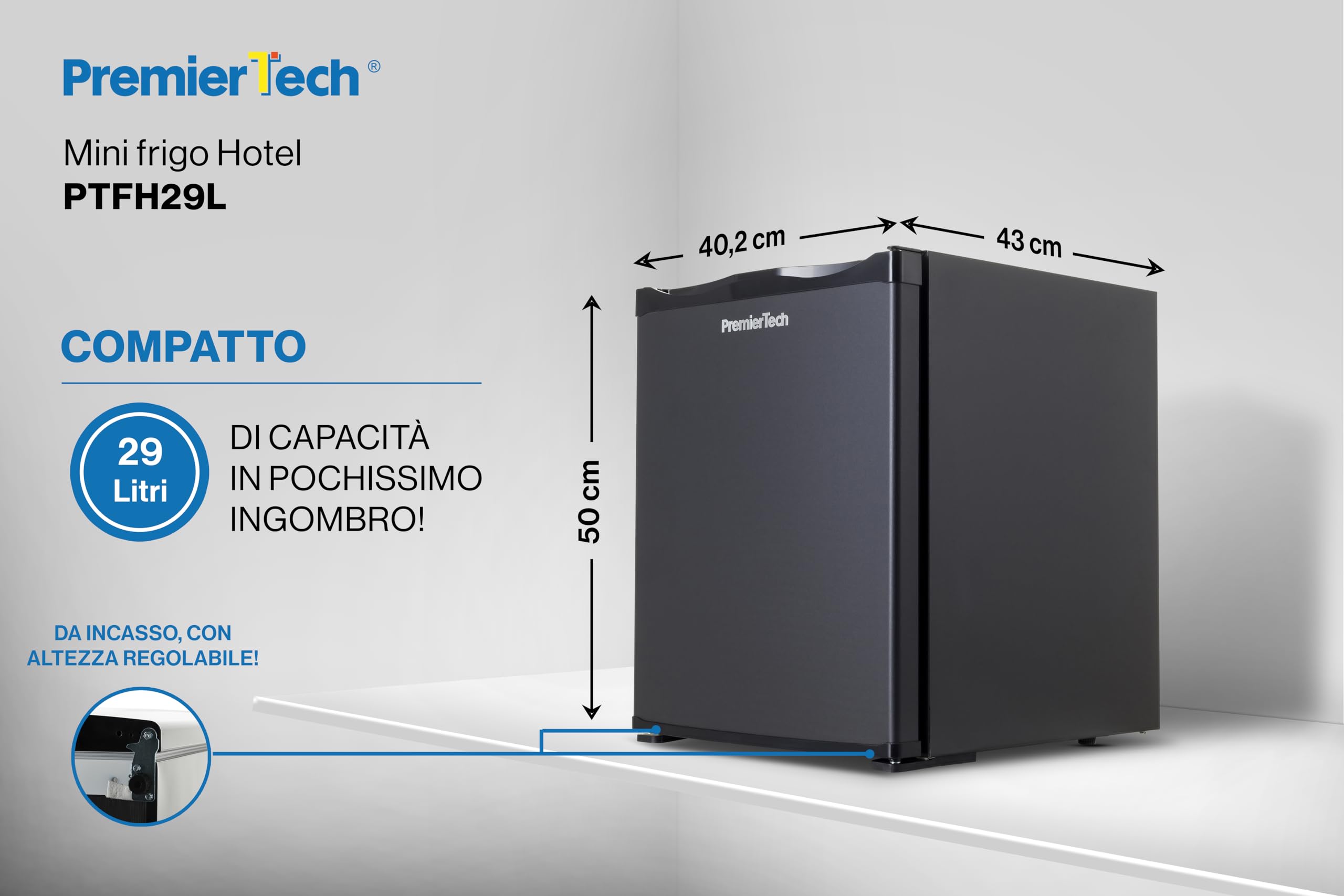 PremierTech Mini Frigo da Camera Hotel da Incasso, 29L, ad Assorbimento ...