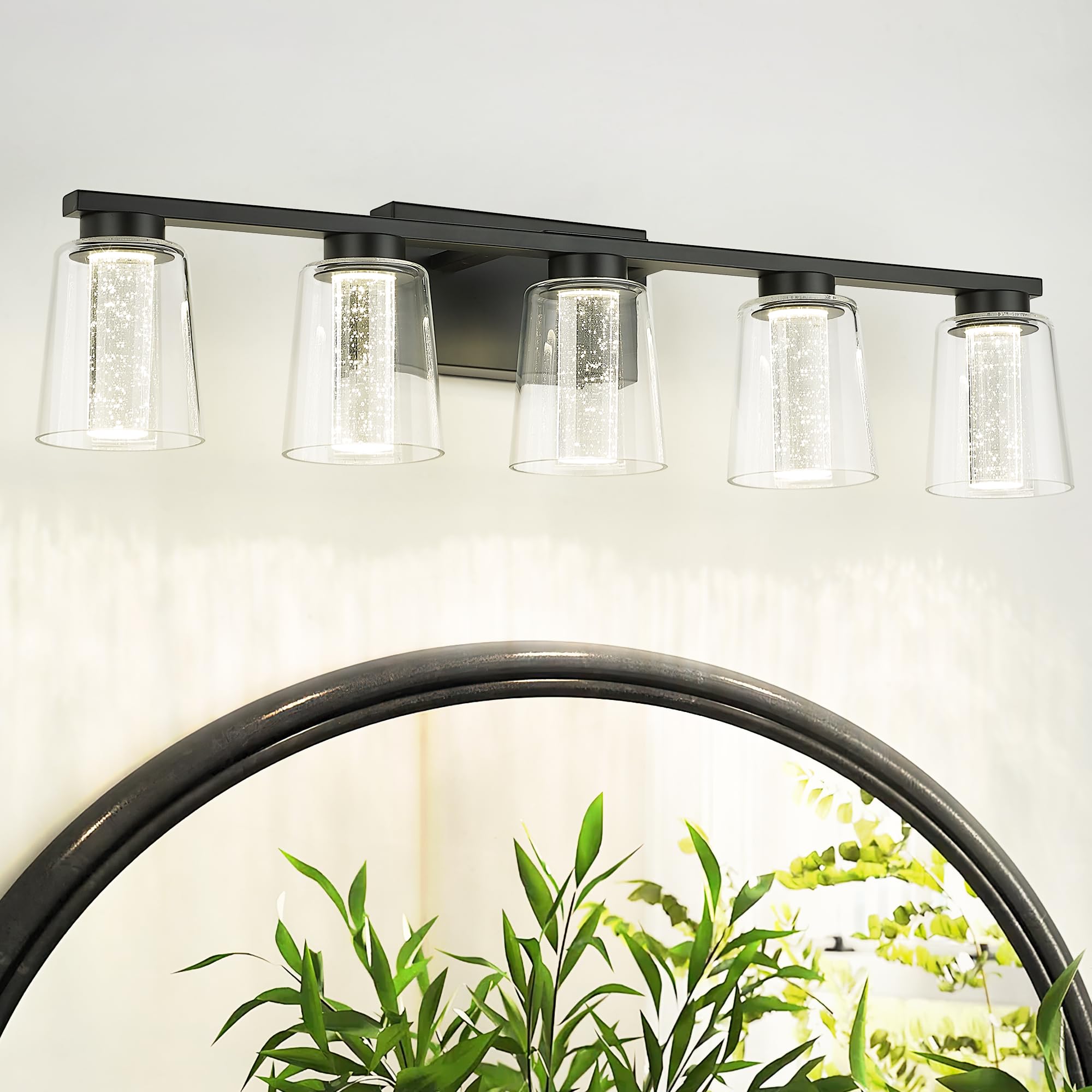 kudos Black Bathroom Light fixtures Vanity Light, 5-Light Bathroom ...