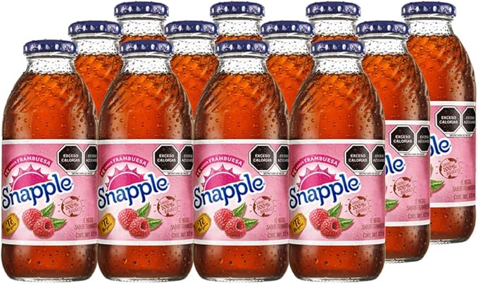SNAPPLE, Frambuesa 473 ml, Botella de Vidrio, 12 piezas : Amazon.com.mx ...