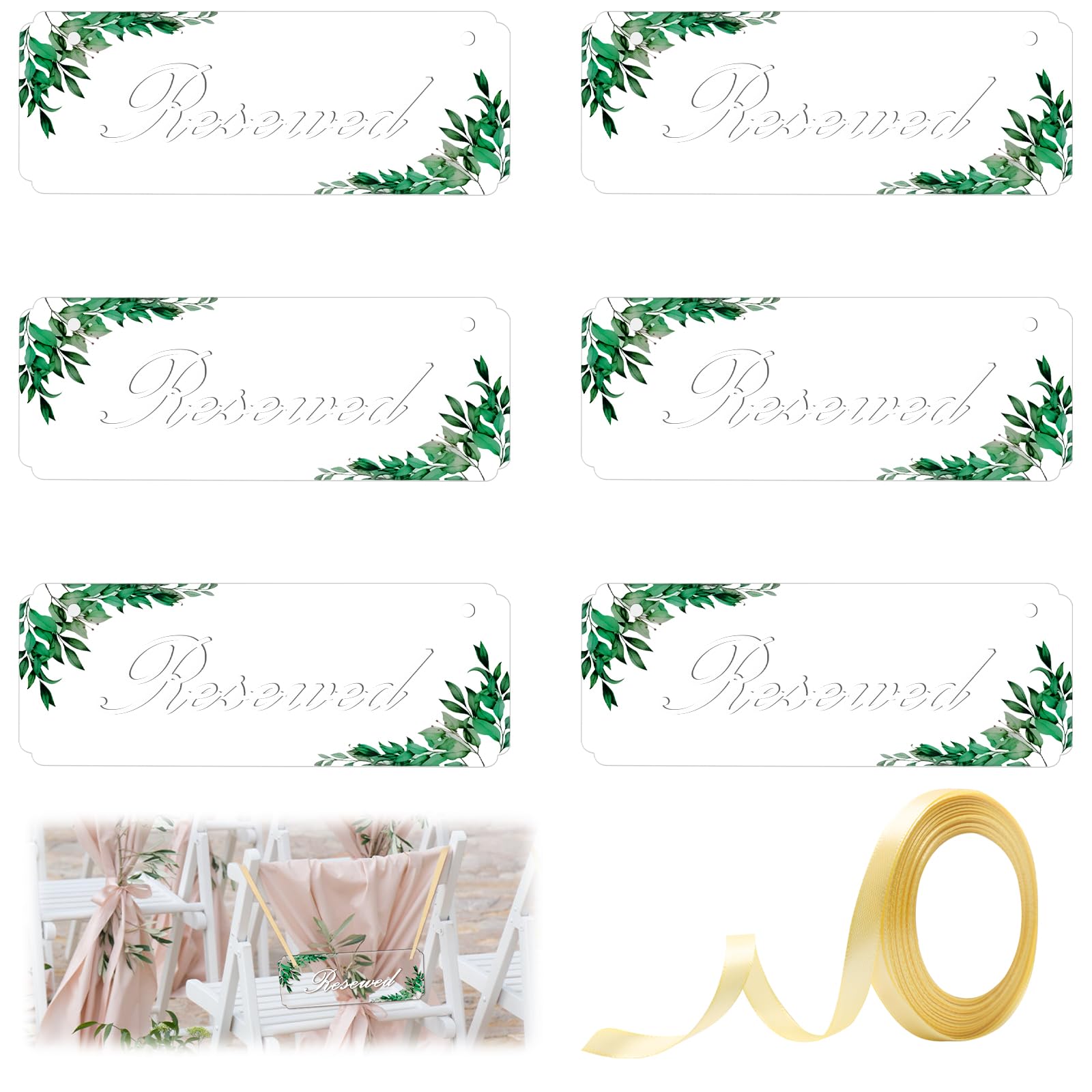 Snapklik.com : 6 Pieces Reserved Signs For Weddings, Catcan Hanging ...