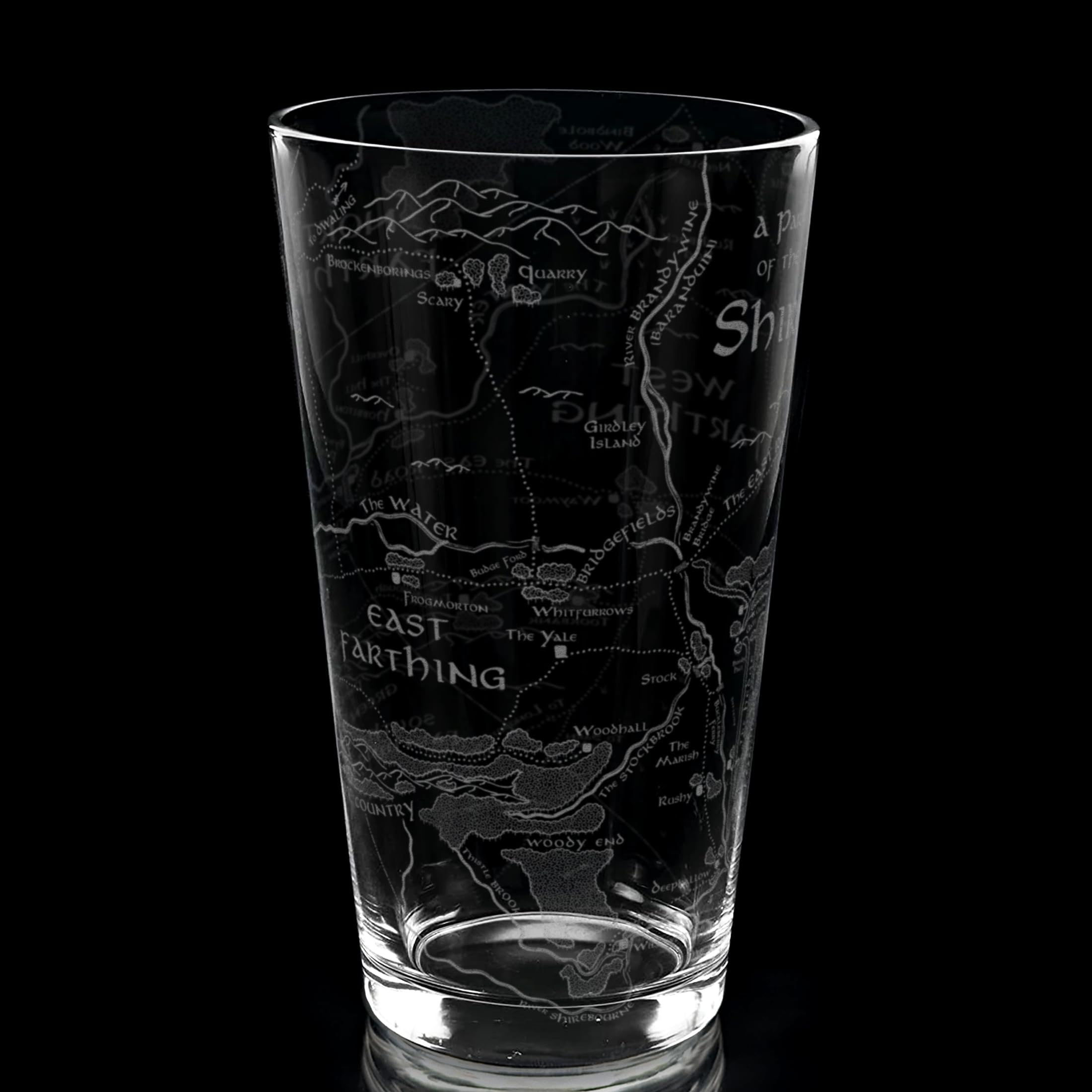 Map Of The Shire Engraved 16oz Pint Glass Inspired By | Desertcart GB