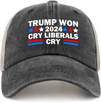 Amazon.com: Elixvsoer Trump 2024 Hat Trump Won 2024 CRY Liberals CRY ...