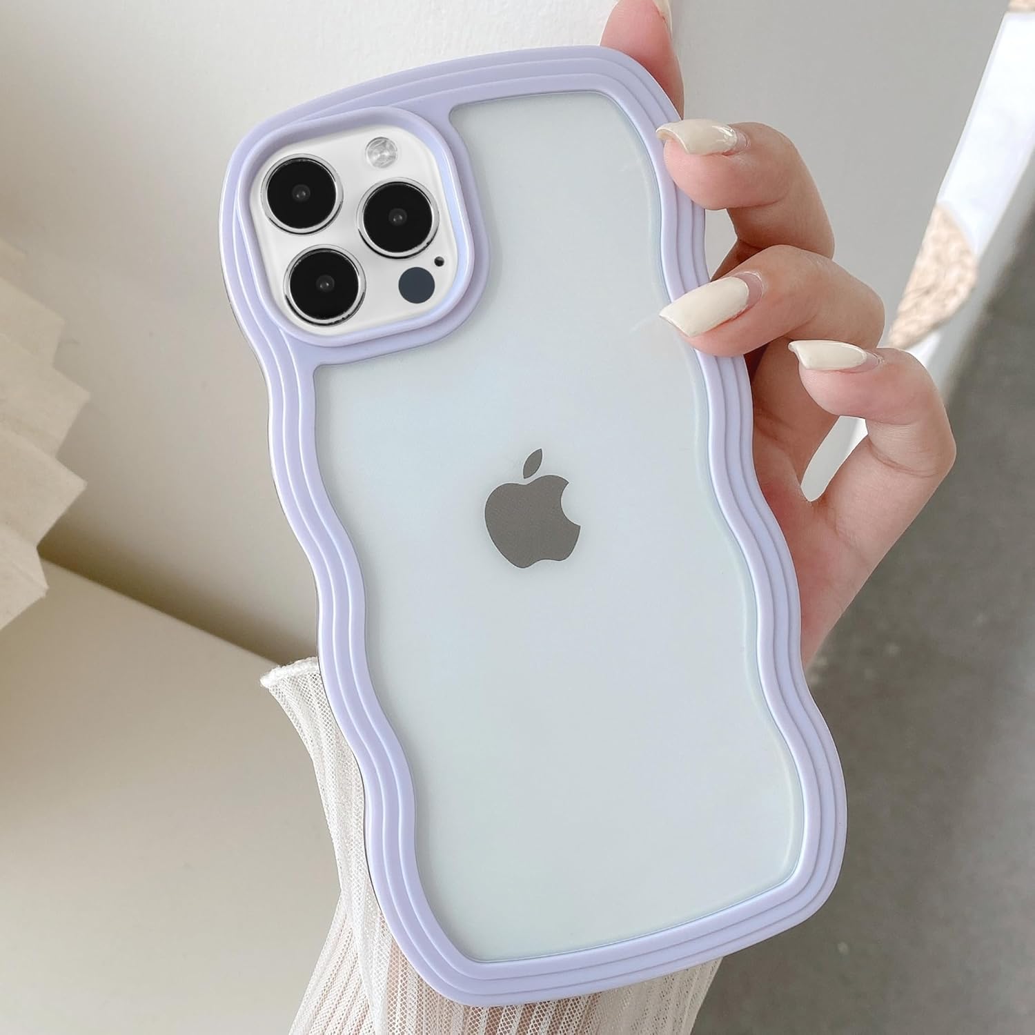 Amazon.com: UEEBAI Wave Frame Clear Case for iPhone 13 Pro Max 6.7 inch Case Clear,Cute Wave ...