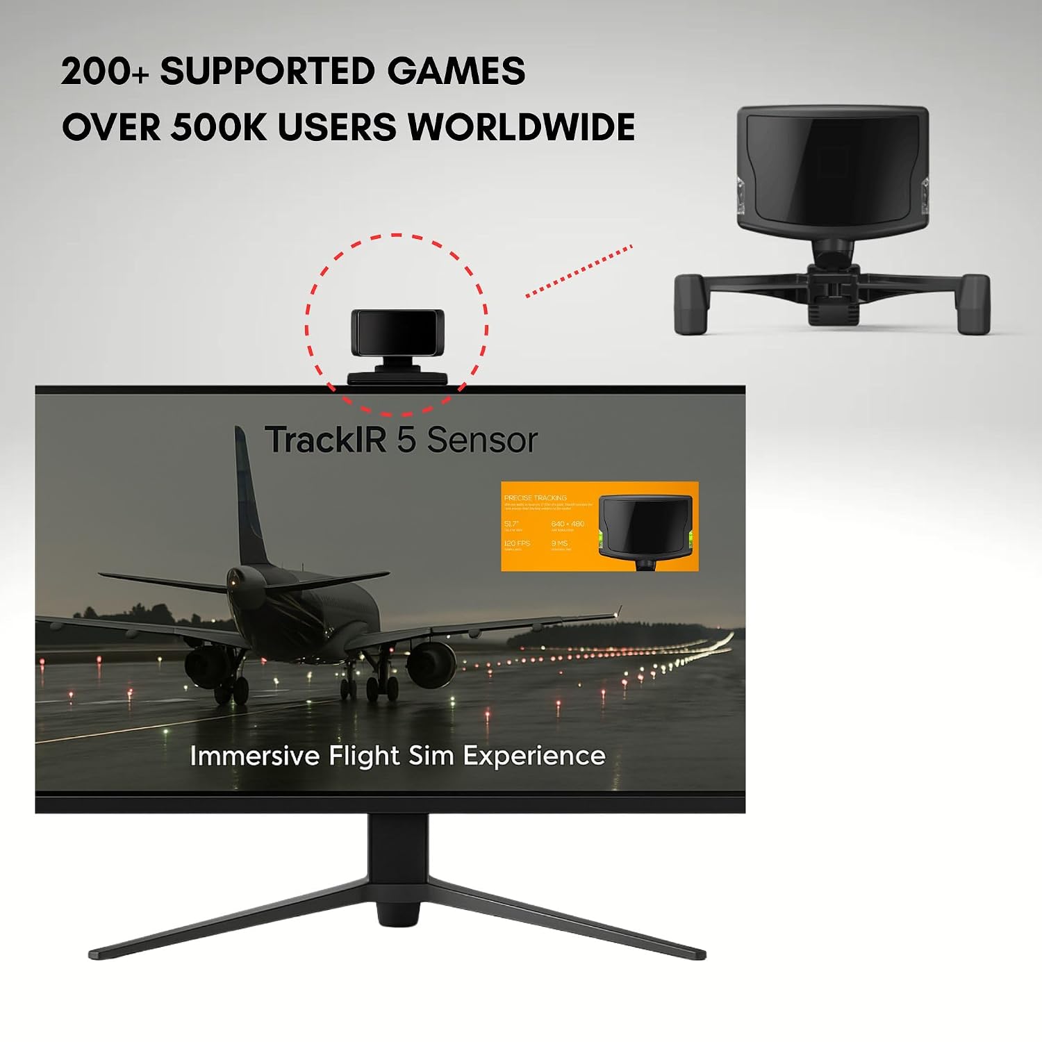 TrackIR 5 Head Tracking System with TrackClip PRO – 6DOF USB Optical ...