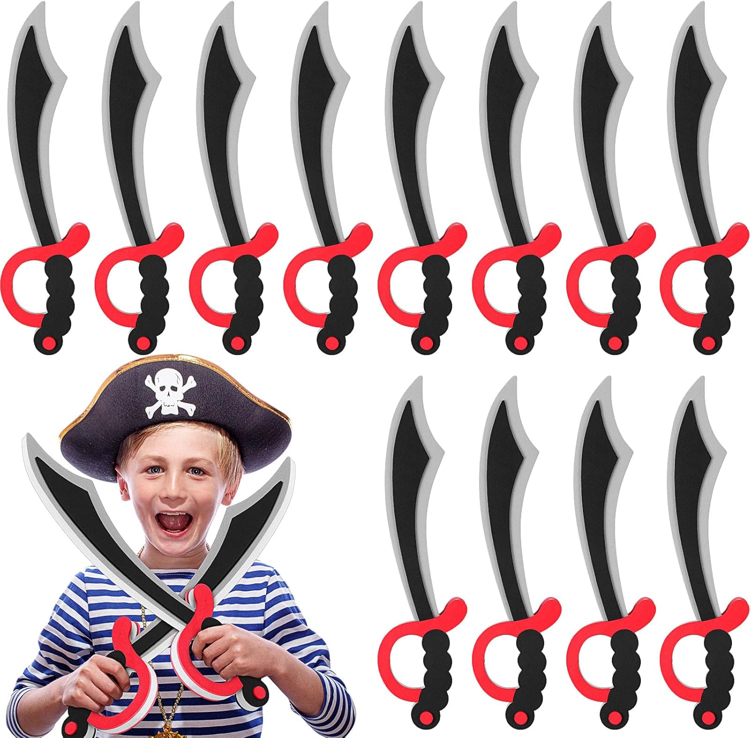 Amazon.com: Shappy 12 Pcs 16.5 Inch Foam Swords Fake Sword Toys Cosplay ...