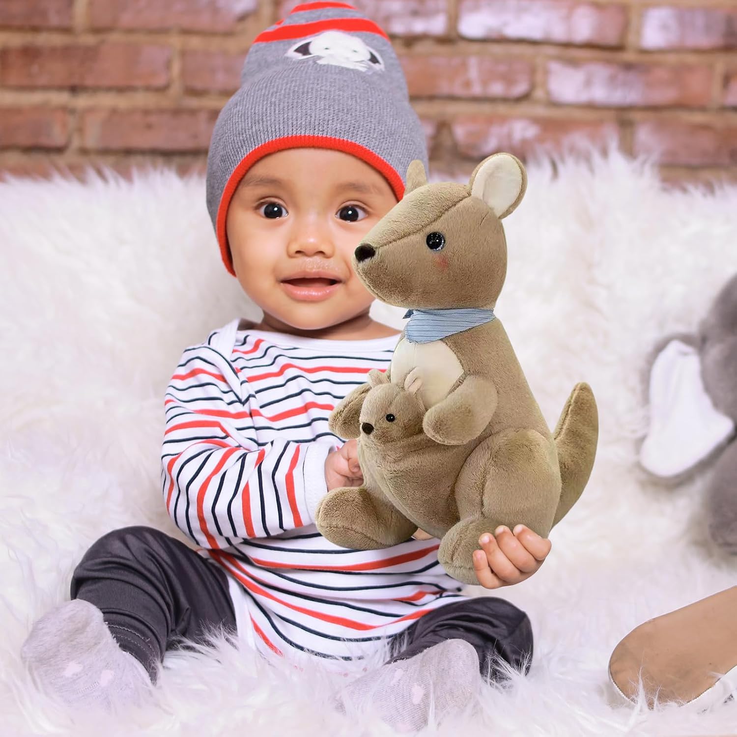 Mother Kangaroo Plush Doll - Removable Child Kangaroo, Adorable Plushie ...