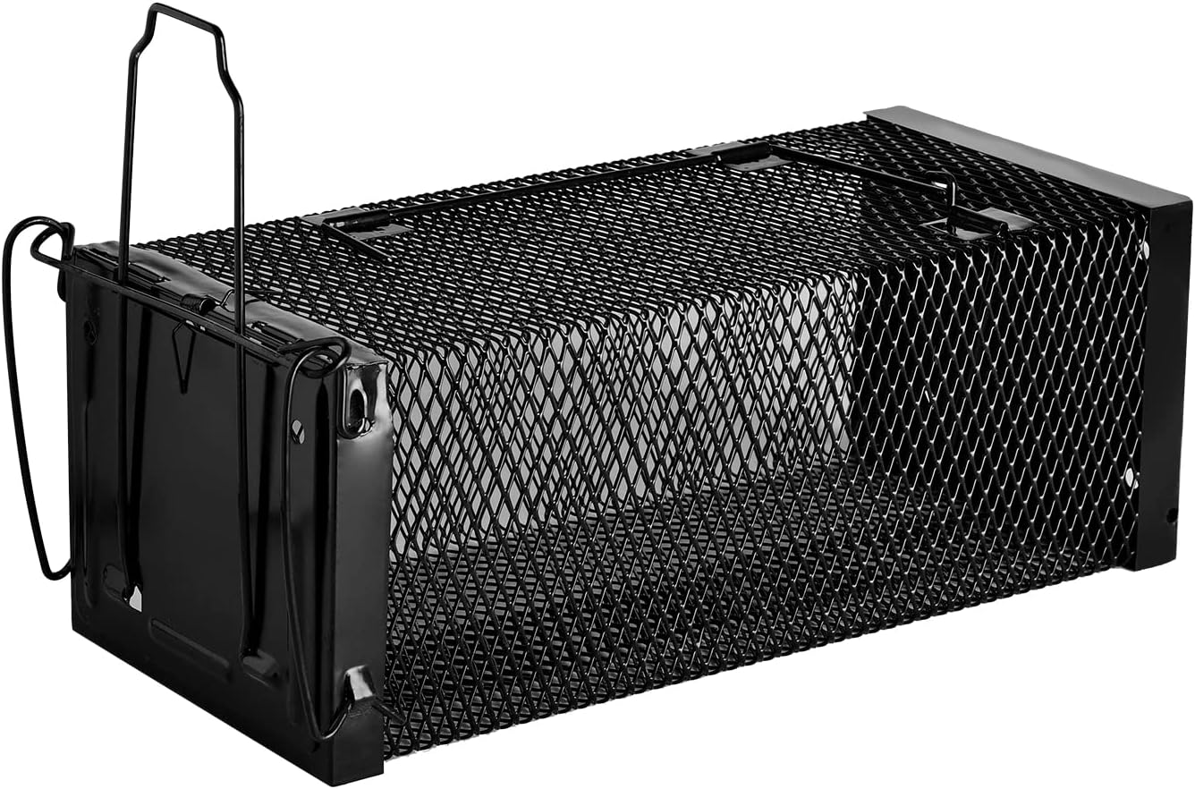 1 Door Humane Live Animal Cage Trap, Metal Mesh Material Mouse Traps ...