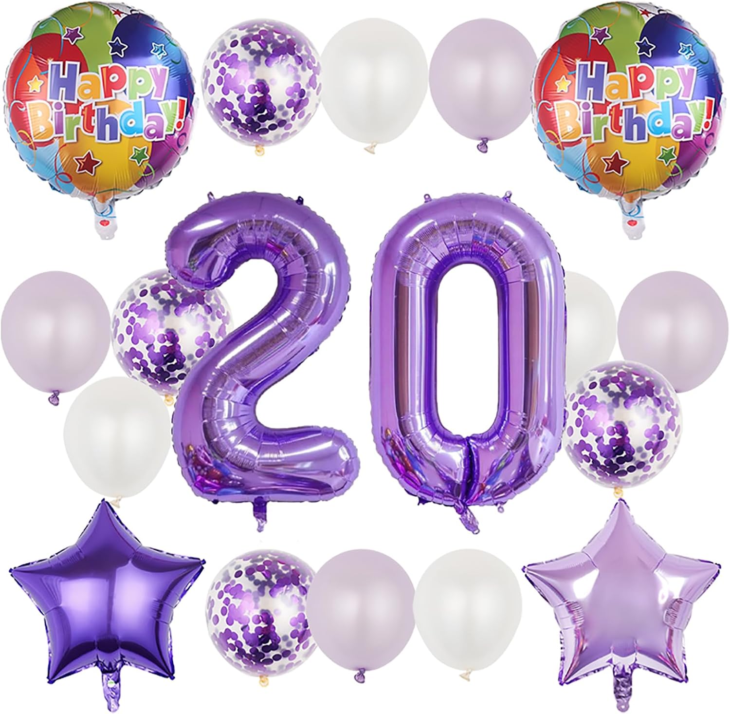 Amazon.com: YFHVJTKO 20th Birthday Decorations Party Supplies,18 Pcs ...